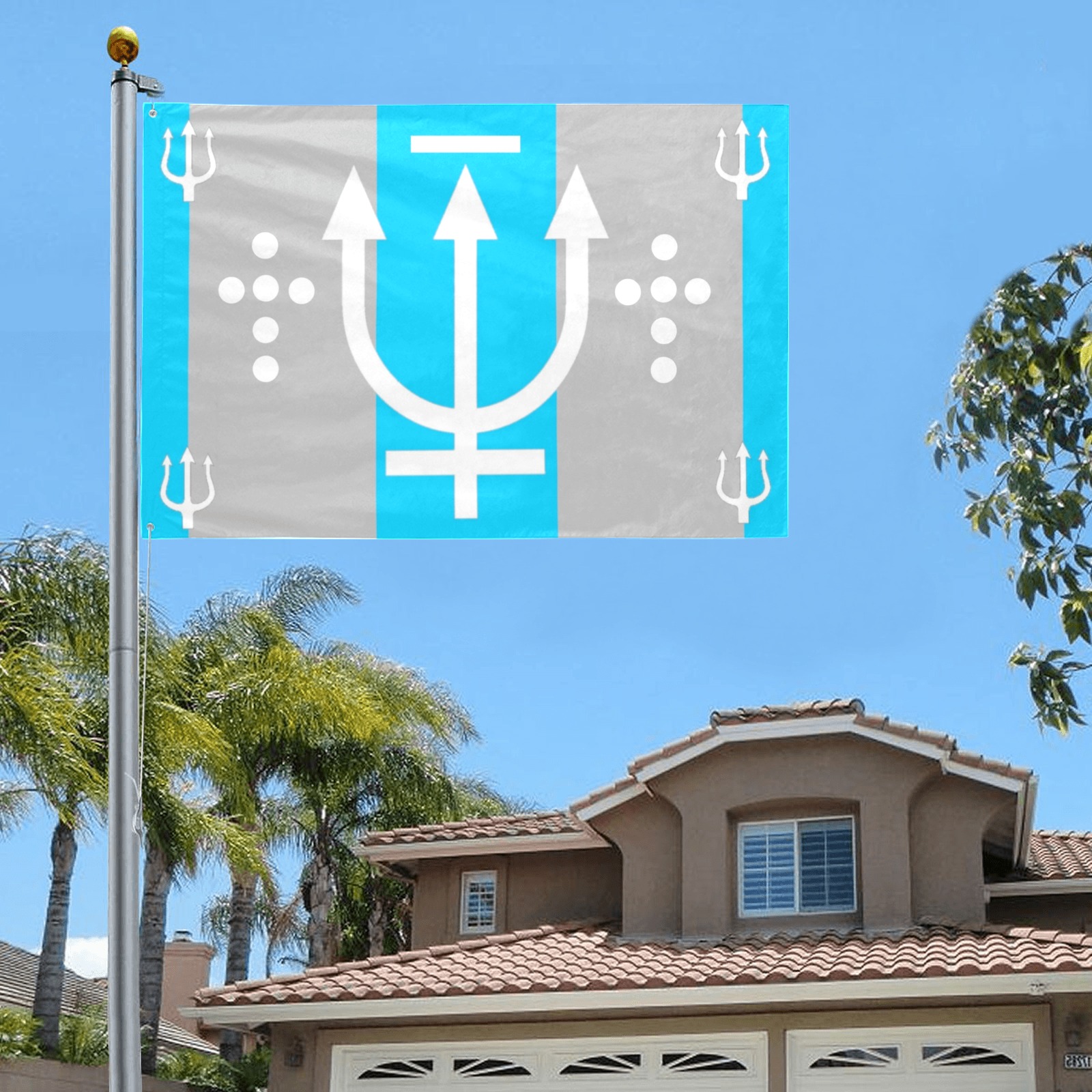 Planet of Neptune Kingdom Flag Current 2059 Garden Flag 70"x47" | ID ...