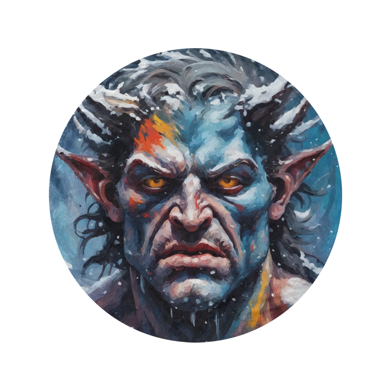 Frozen Demon Of Winter Monster Man Four Seasons Circular Ultra-Soft ...