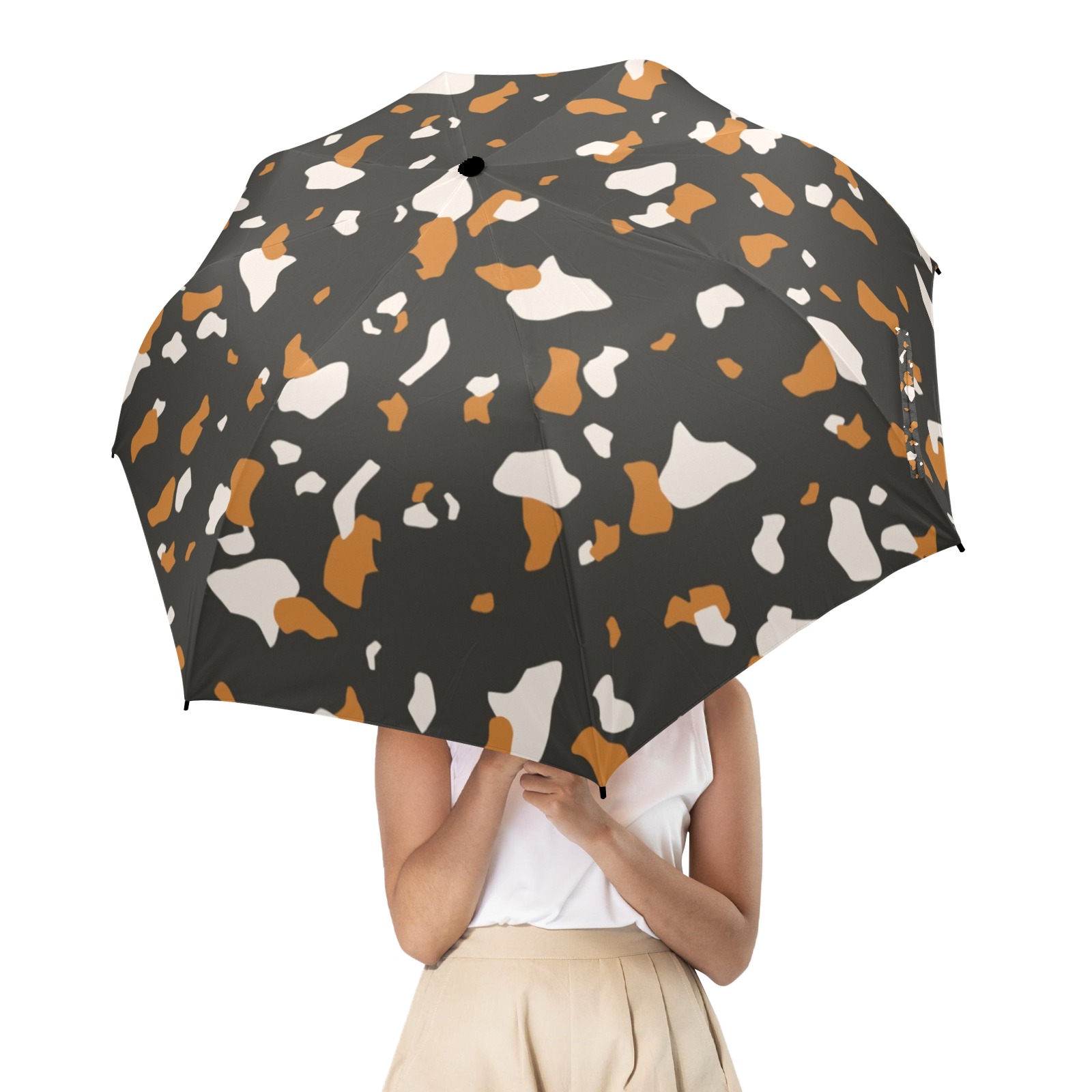 Dark modern terrazzo PDP Semi-Automatic Foldable Umbrella (Model U12 ...