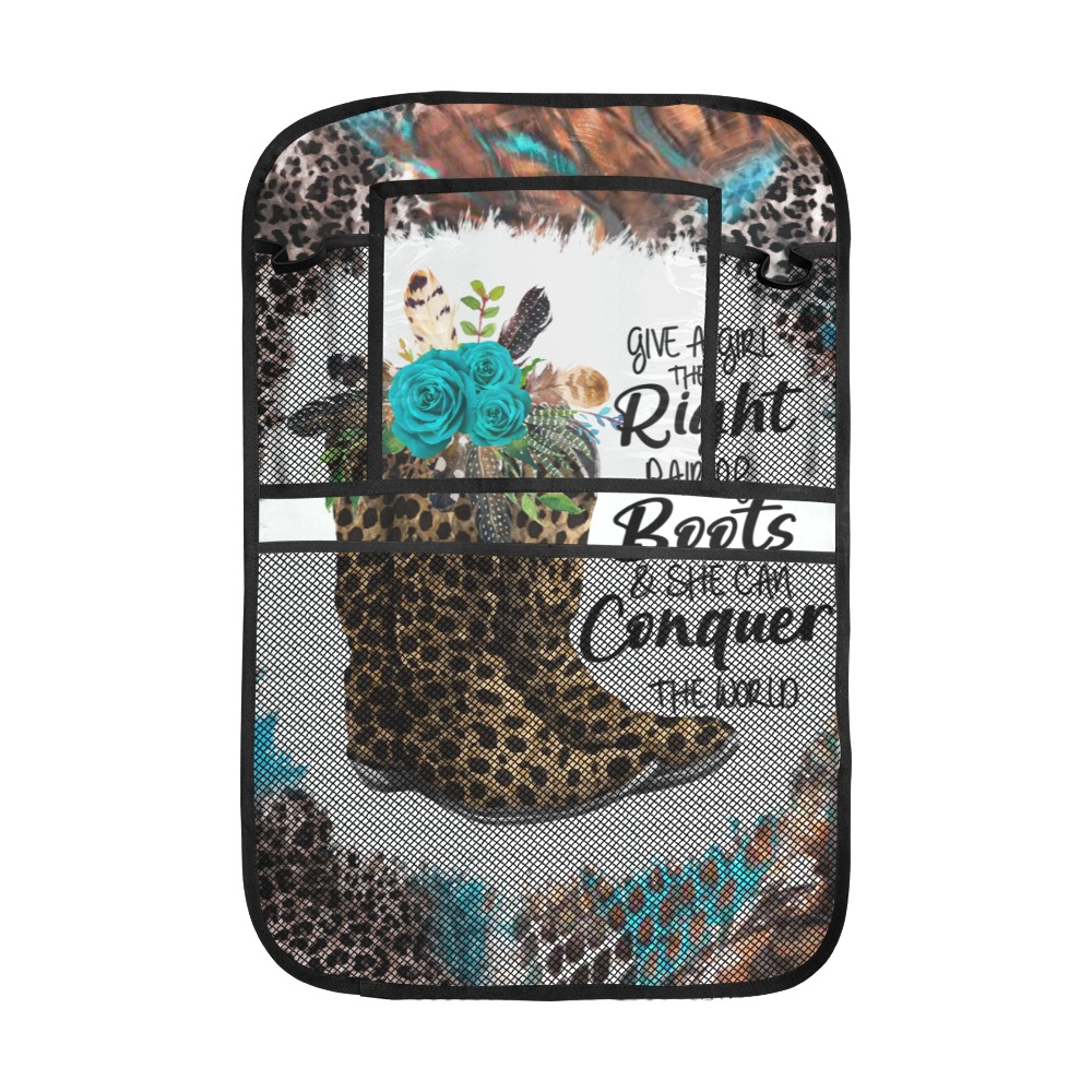 Custom Seat organizertumblerleopardboots1 Car Seat Back Organizer (2 ...