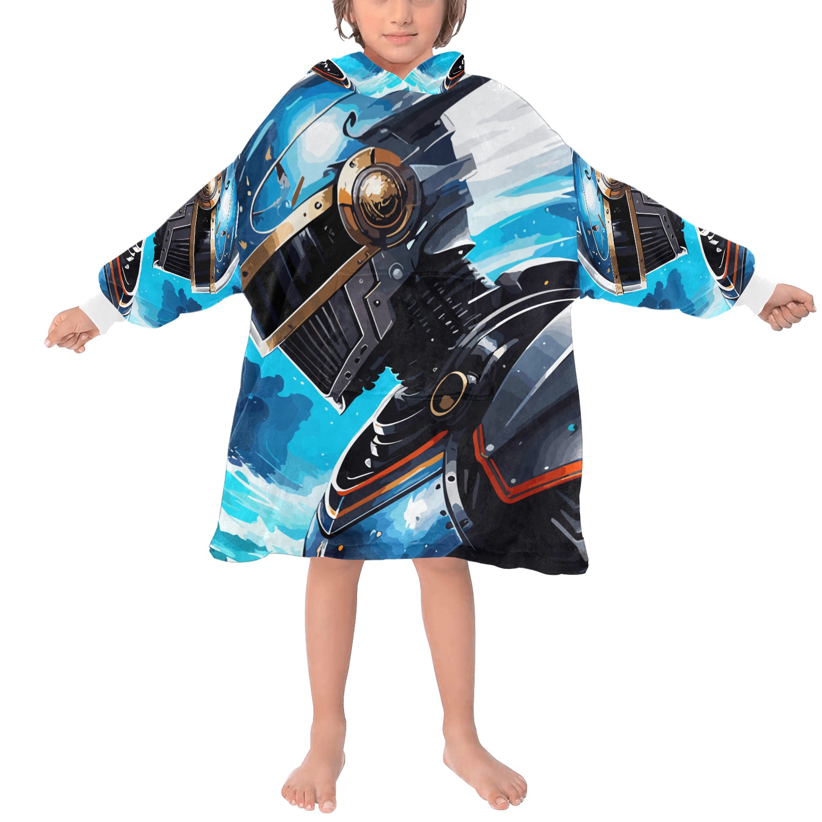 Futuristic Galactic Knight Warrior Hero Blanket Hoodie for Kids | ID ...
