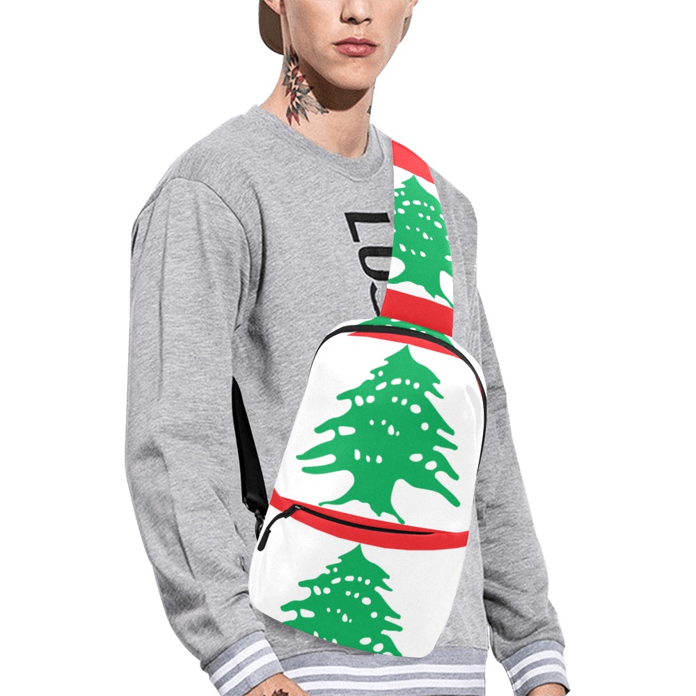 Flag_of_Lebanon.svg Chest Bag (Model 1678) | ID: D6334191