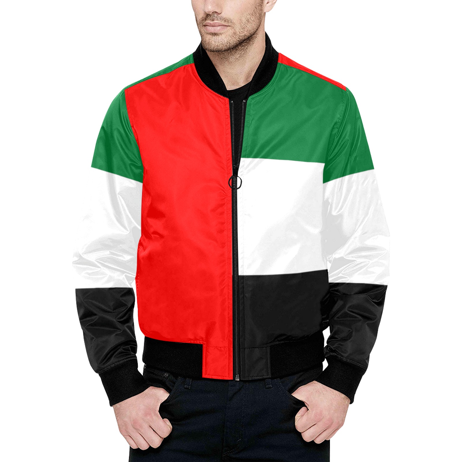 Flag_of_the_United_Arab_Emirates.svg All Over Print Quilted Bomber ...