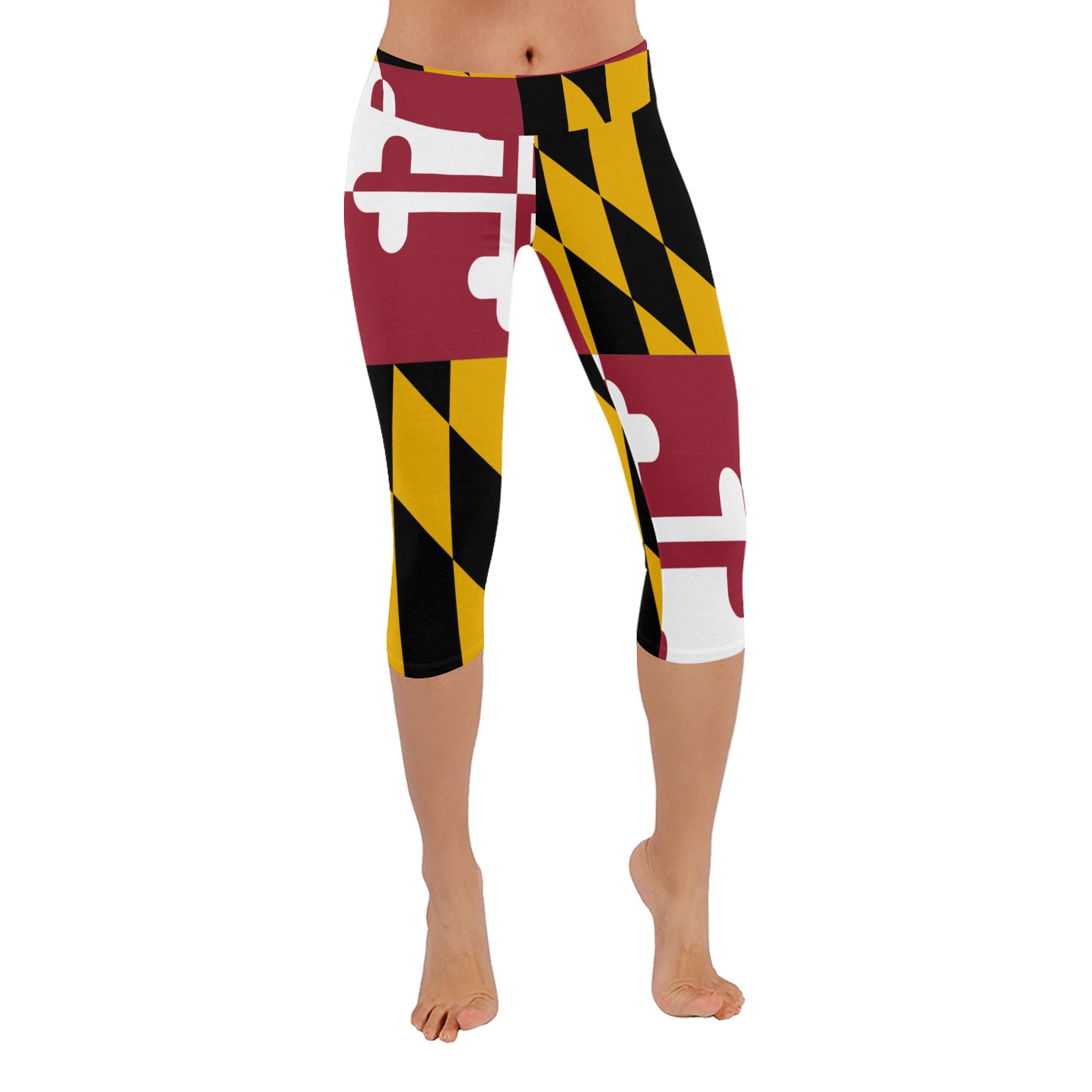 mxcp2000px-Flag_of_Maryland.svg Women's Low Rise Capri Leggings ...