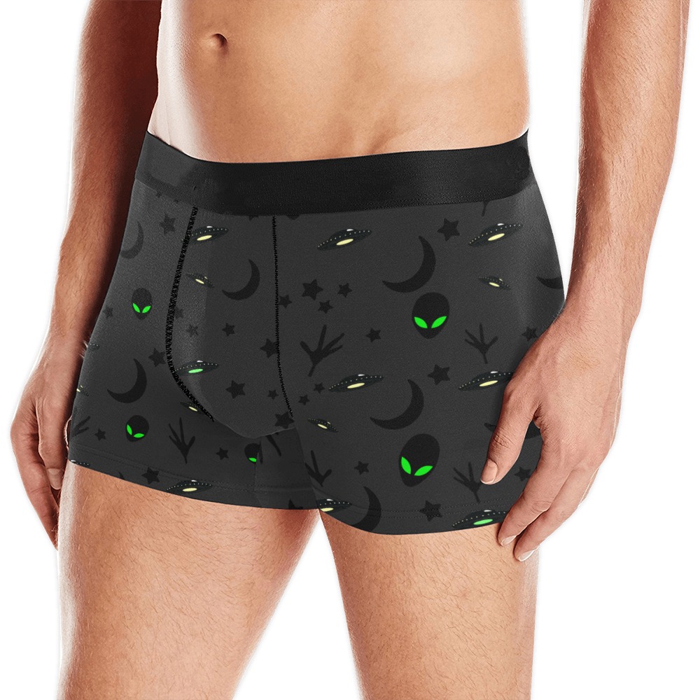 Aliens and Spaceships - Charcoal Men's All Over Print Boxer Briefs ...
