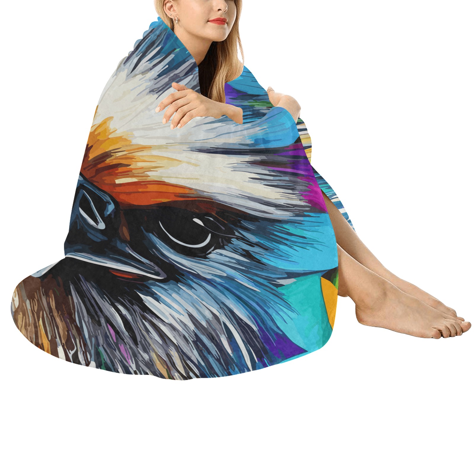 Emu Funny Colorful Animal Art Circular Ultra-Soft Micro Fleece Blanket ...