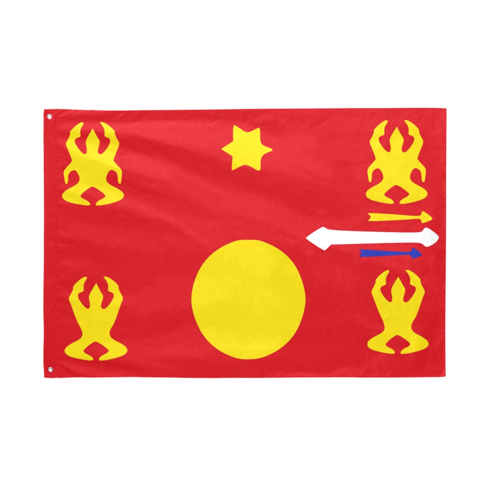 Hmong Nation Flag Variant Red Gold Garden Flag 70"x47" | ID: D5754321