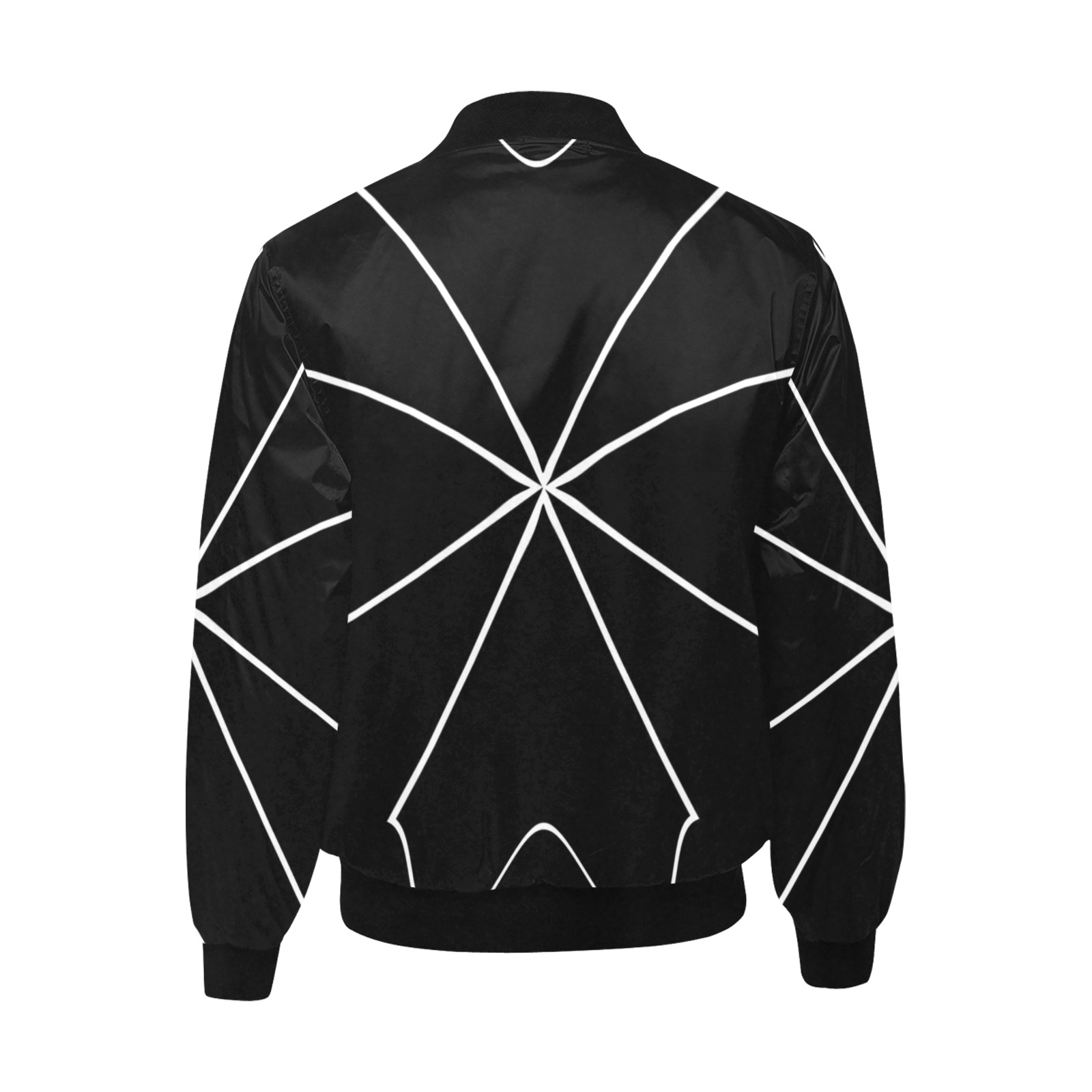 White Interlocking Triangles Starred black All Over Print Quilted ...