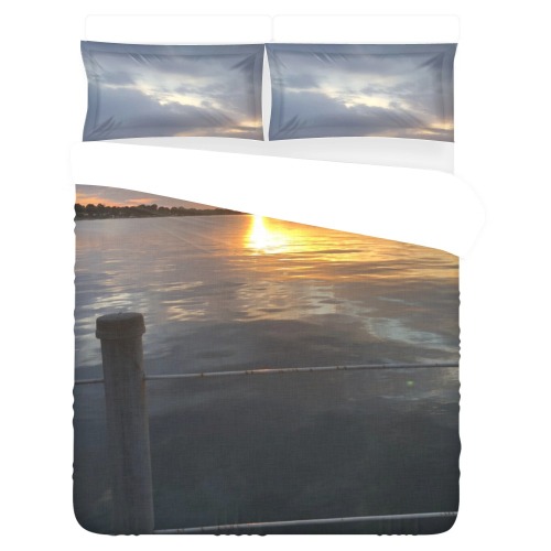 Pier Sunset 3-Piece Bedding Set | ID: D6645558