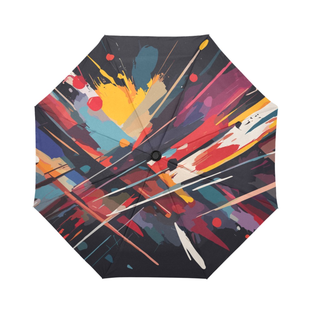 Stunning abstract art of colorful paint strokes Auto-Foldable Umbrella ...