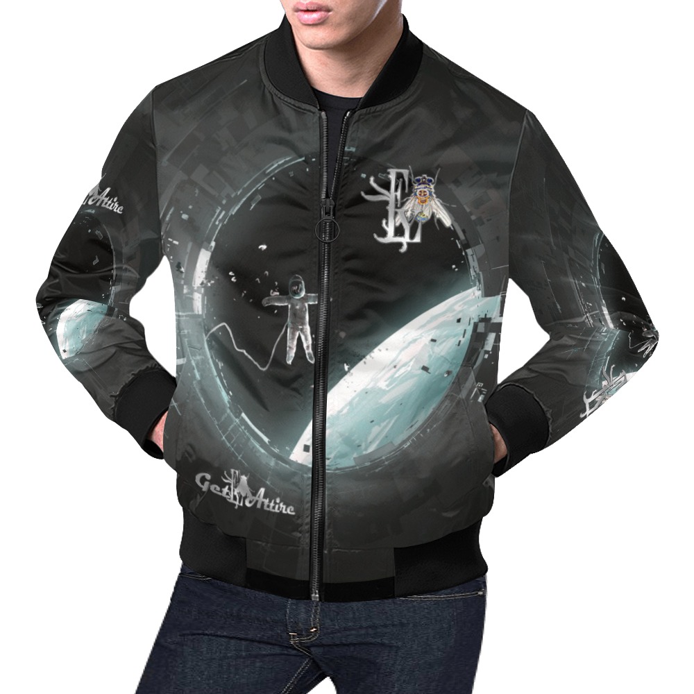 Outter Space Collectable Fly All Over Print Bomber Jacket for Men ...
