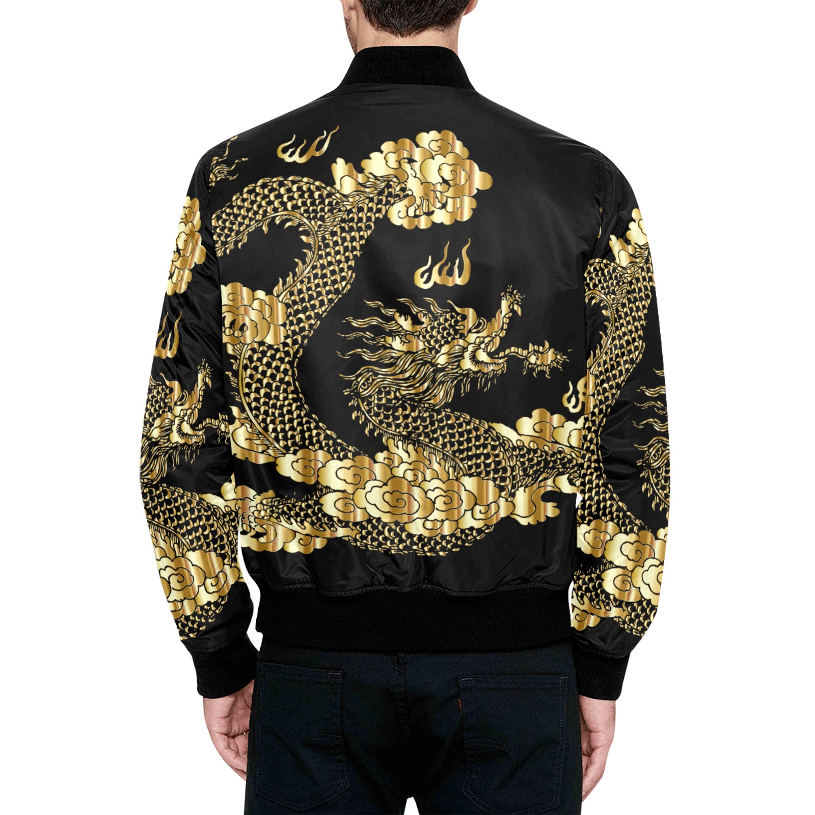 dragon-5371427 All Over Print Quilted Bomber Jacket for Men (Model H33 ...