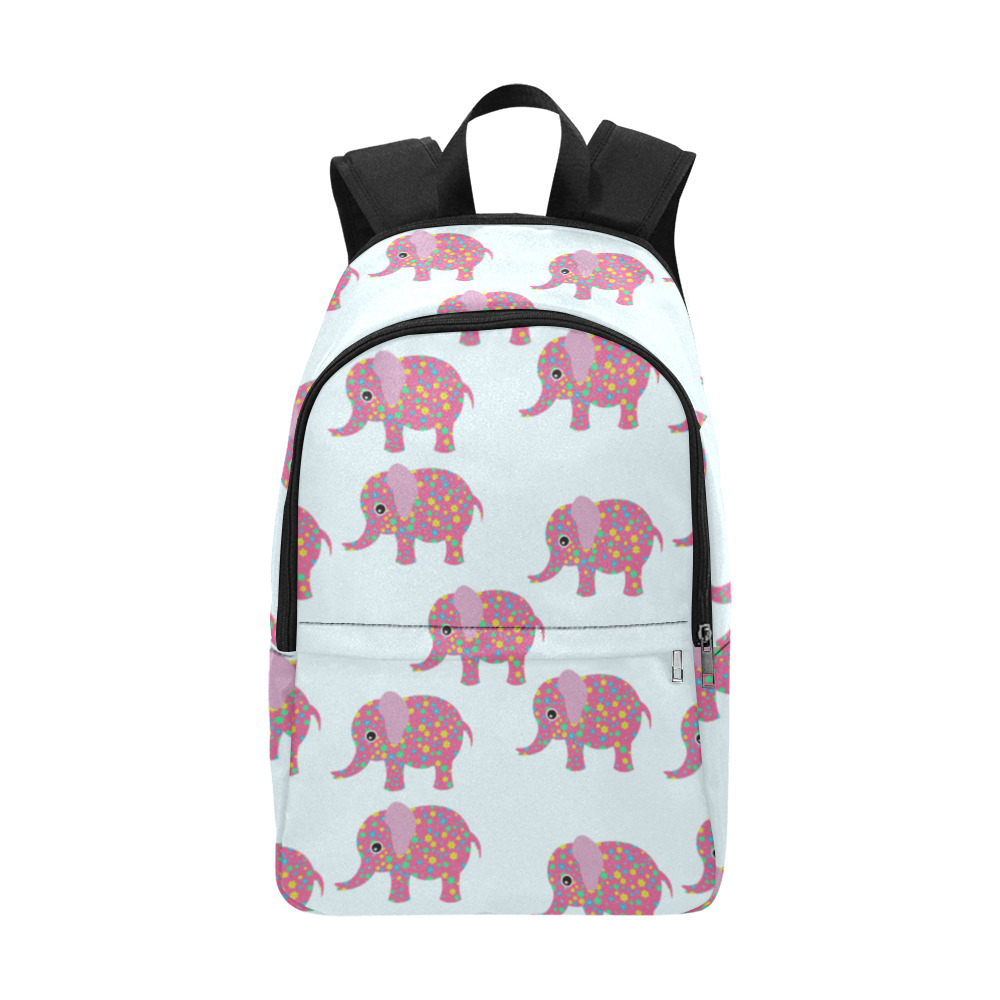 pink flower elephant Fabric Backpack for Adult (Model 1659) | ID: D7169913
