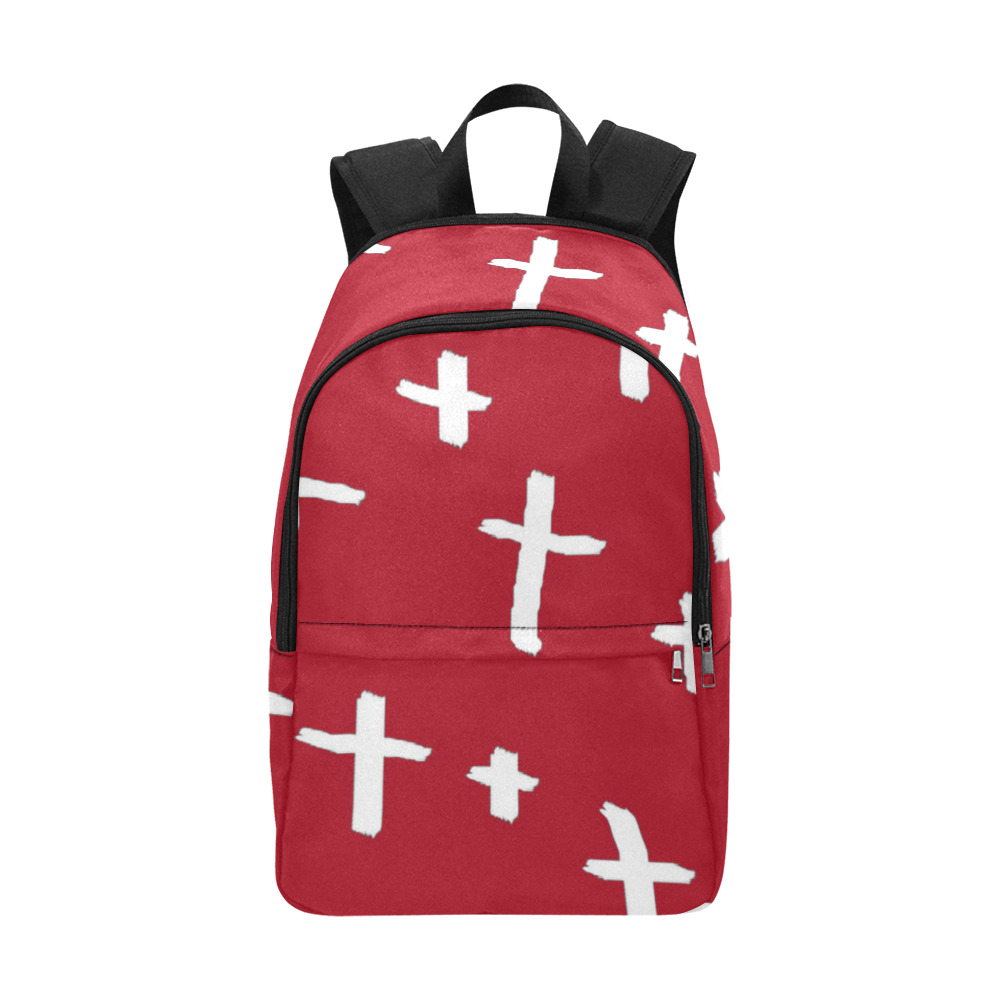 red white cross Fabric Backpack for Adult (Model 1659) | ID: D7098347