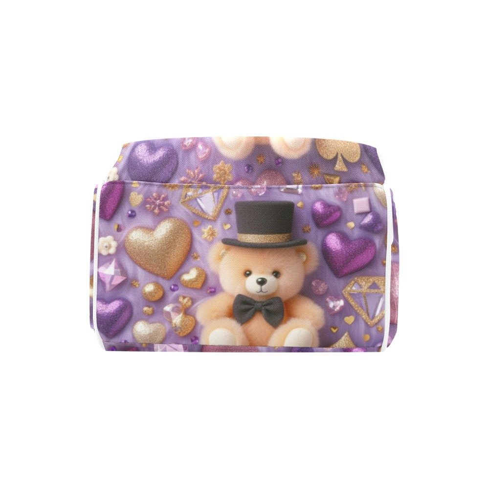 purple teddy Multi-Function Diaper Backpack/Diaper Bag (Model 1688 ...