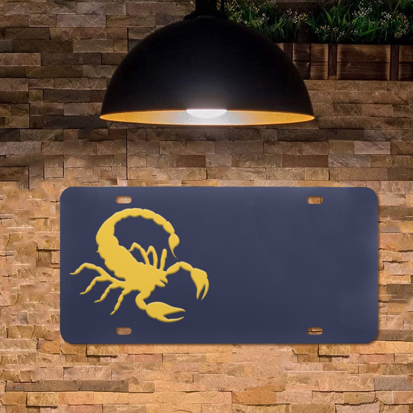 Yellow silhouette image of a scorpion creature. Custom License Plate ...