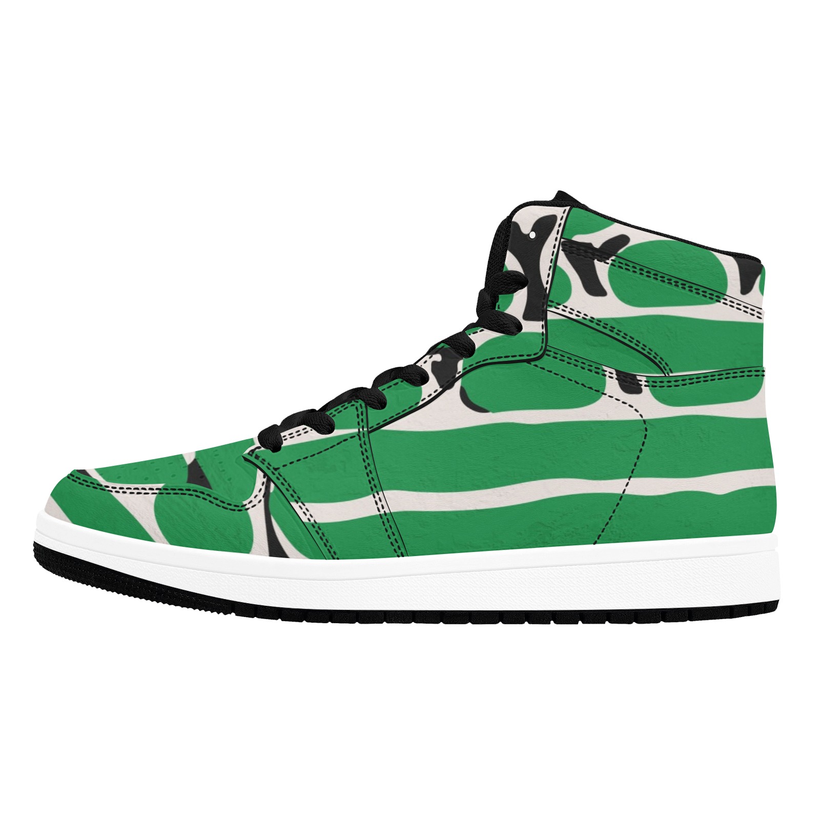Retro green dots Men's High Top Sneakers (Model 20042) | ID: D6692880
