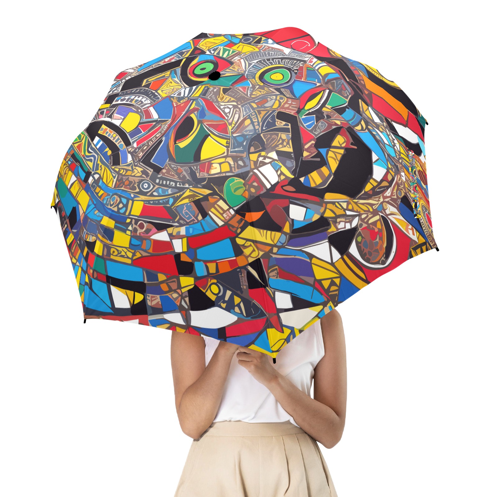 Modernist abstract art of an African mask. Semi-Automatic Foldable ...