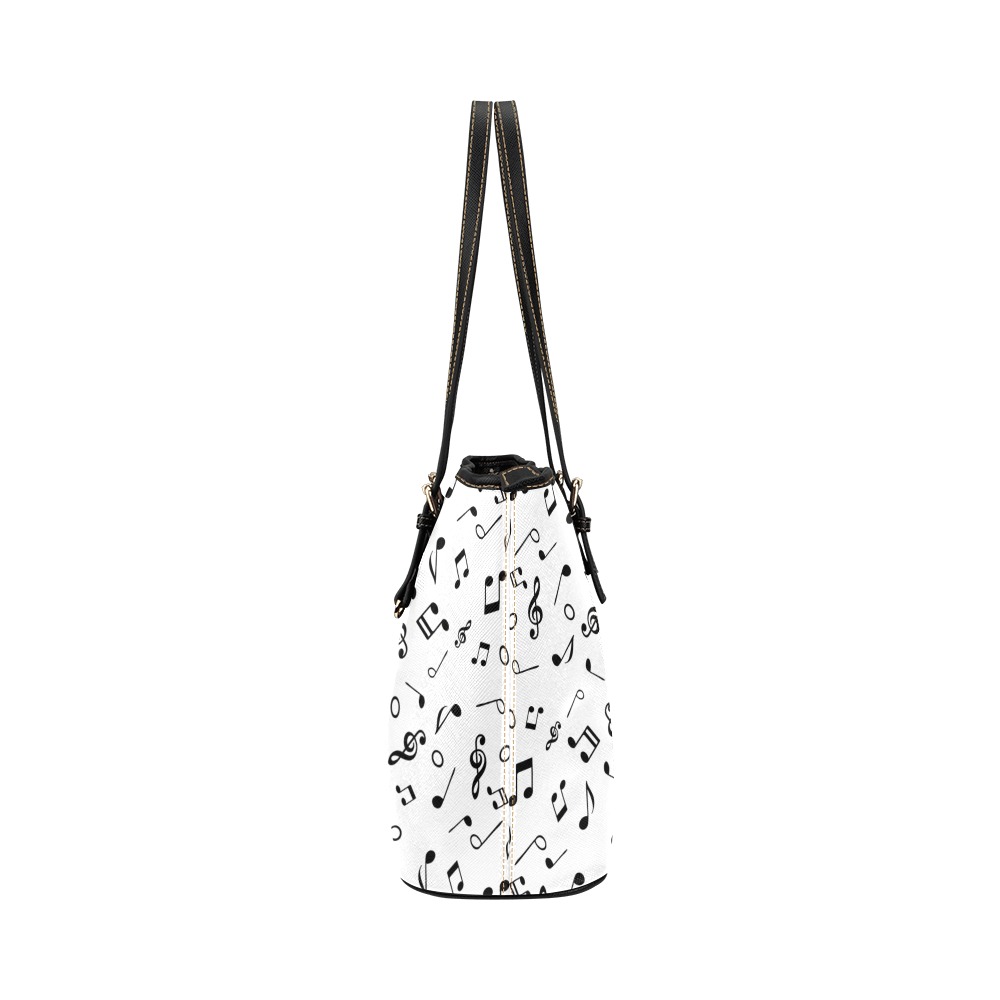 musical notes Leather Tote Bag/Large (Model 1651) | ID: D6452675