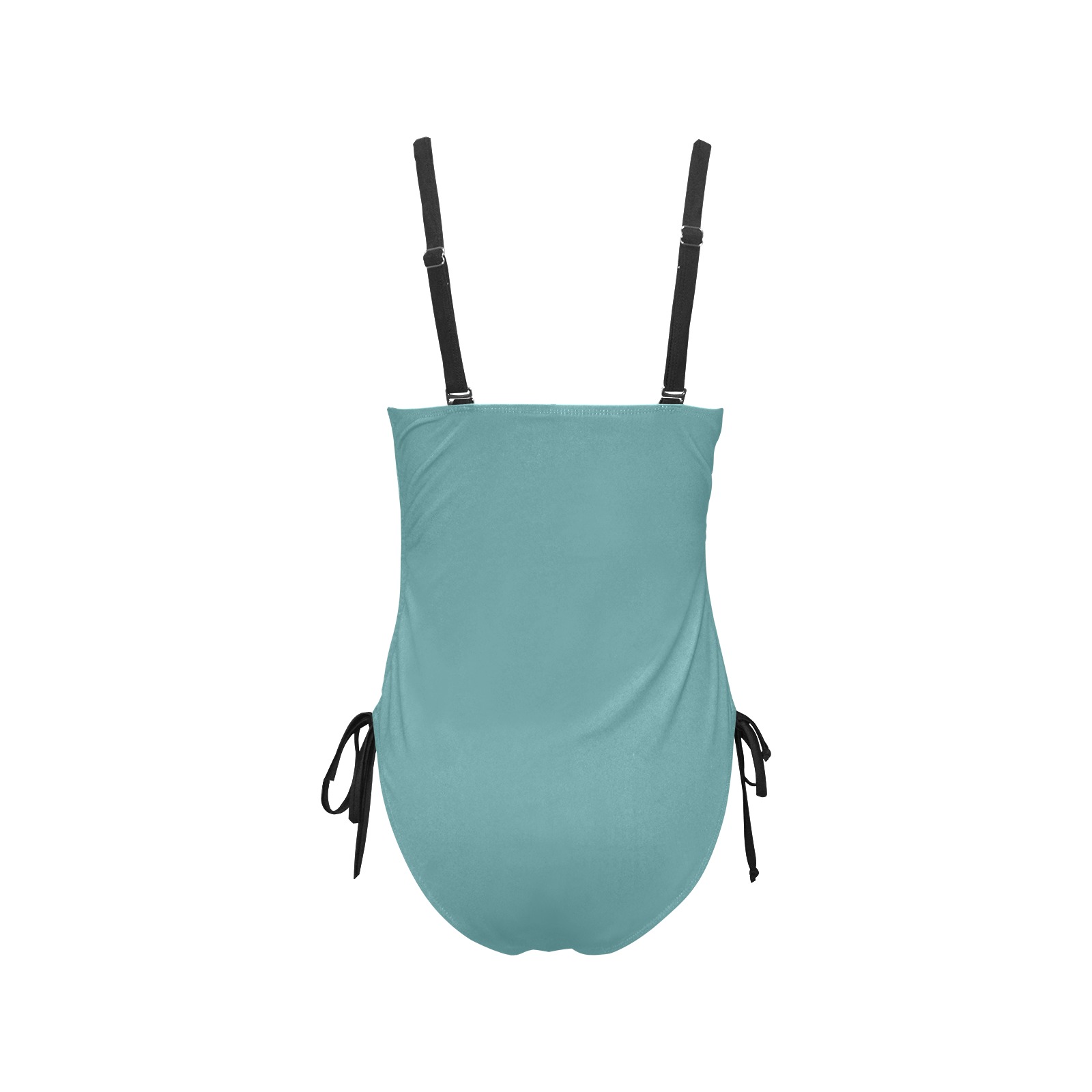 color cadet blue Drawstring Side One-Piece Swimsuit (Model S14) | ID ...
