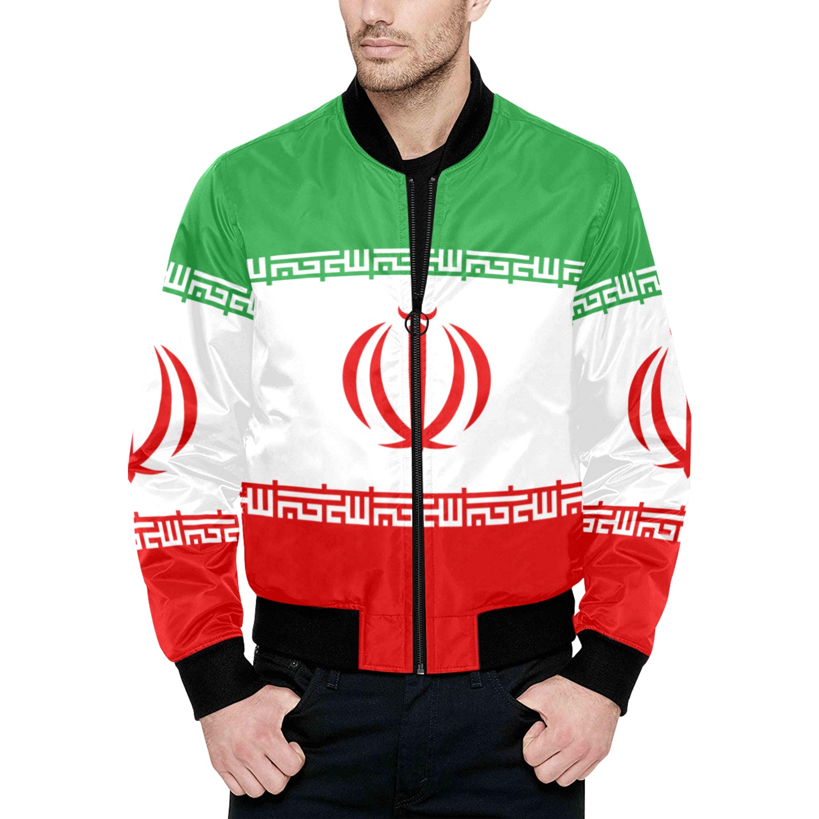 mxcp2000px-Flag_of_Iran.svg All Over Print Quilted Bomber Jacket for ...