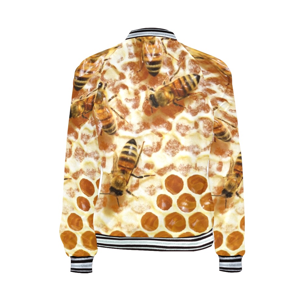 HONEY BEES 2 All Over Print Bomber Jacket for Women (Model H21) | ID ...