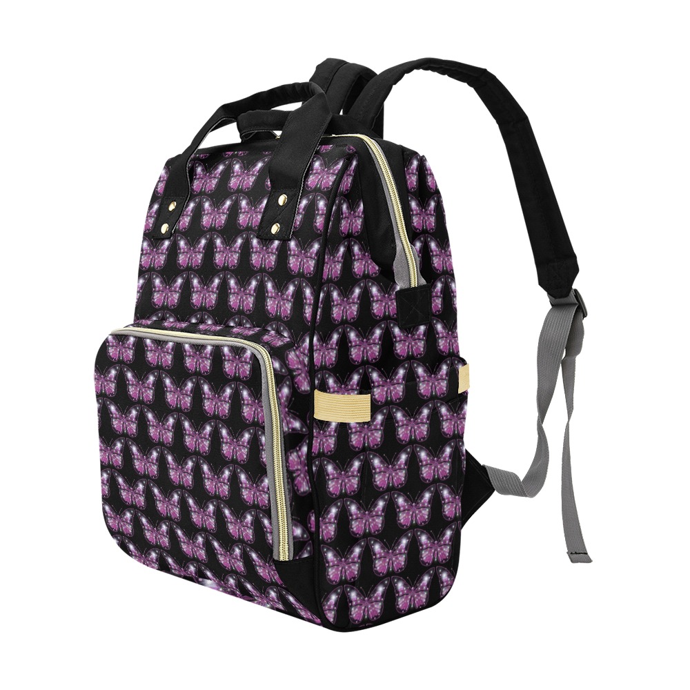 Glittering Butterfly Multi-Function Diaper Backpack/Diaper Bag (Model 1688) | ID: D6688666