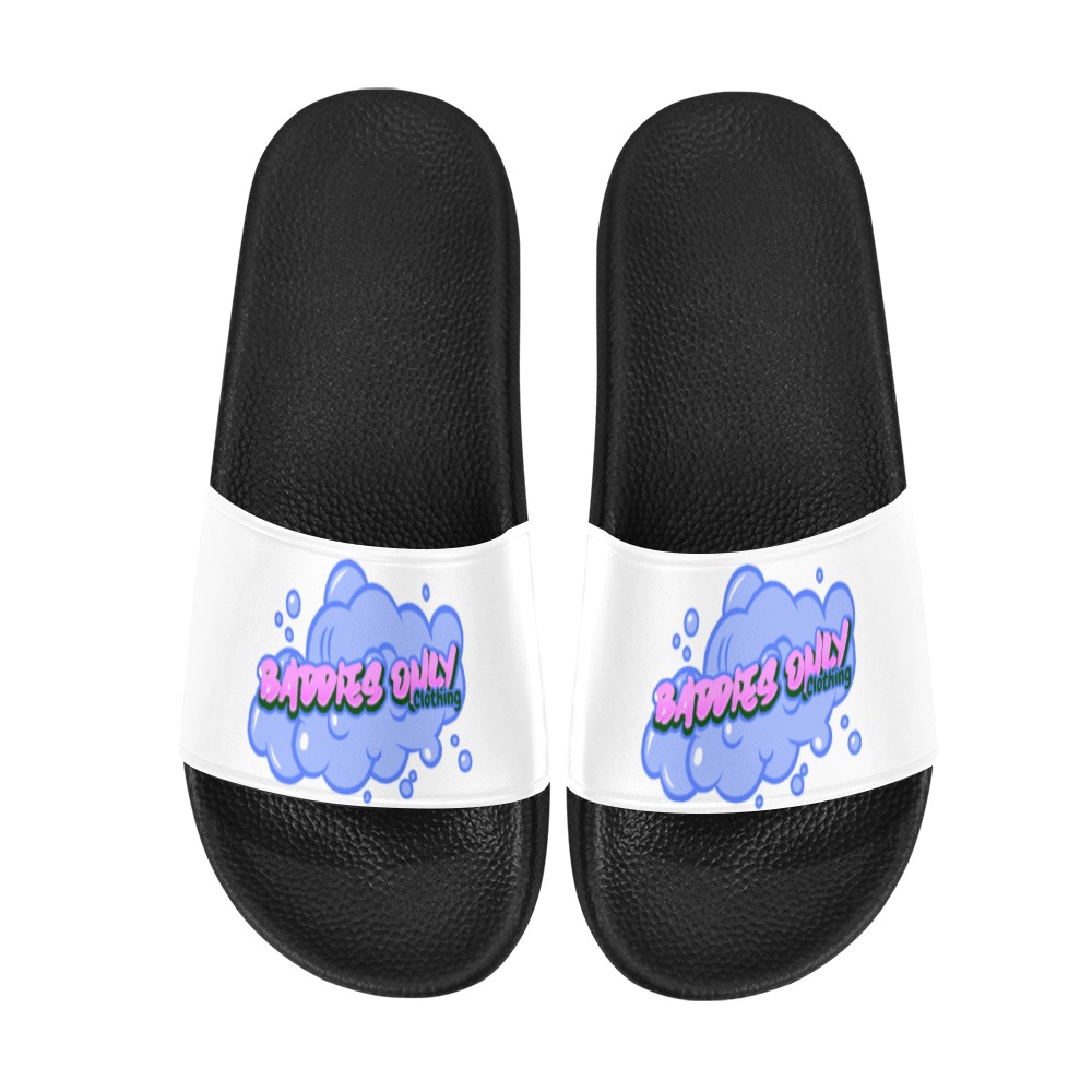 Baddies Only White Women's Slide Sandals (Model 057) | ID: D5657330