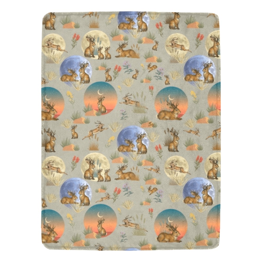 Jackalopes on the Prairie 60x80" Ultra-Soft Micro Fleece Blanket 60"x80 ...