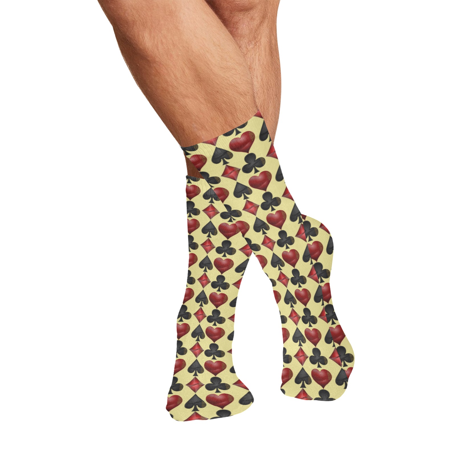 Las Vegas Playing Card Symbols / Yellow All Over Print Socks for Men ...