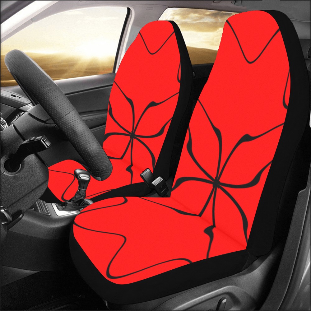 Black InterlockingCircles Starred Red Car Seat Covers (Set of 2) | ID ...