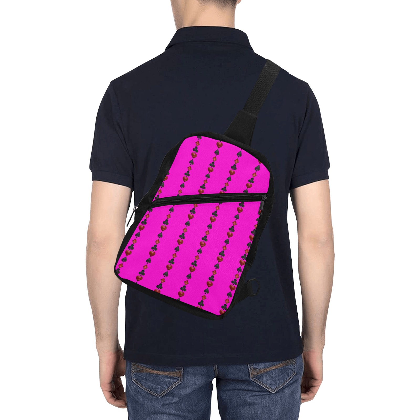 Las Vegas Playing Card Symbols Pink Men's Chest Bag (Model 1726) | ID ...