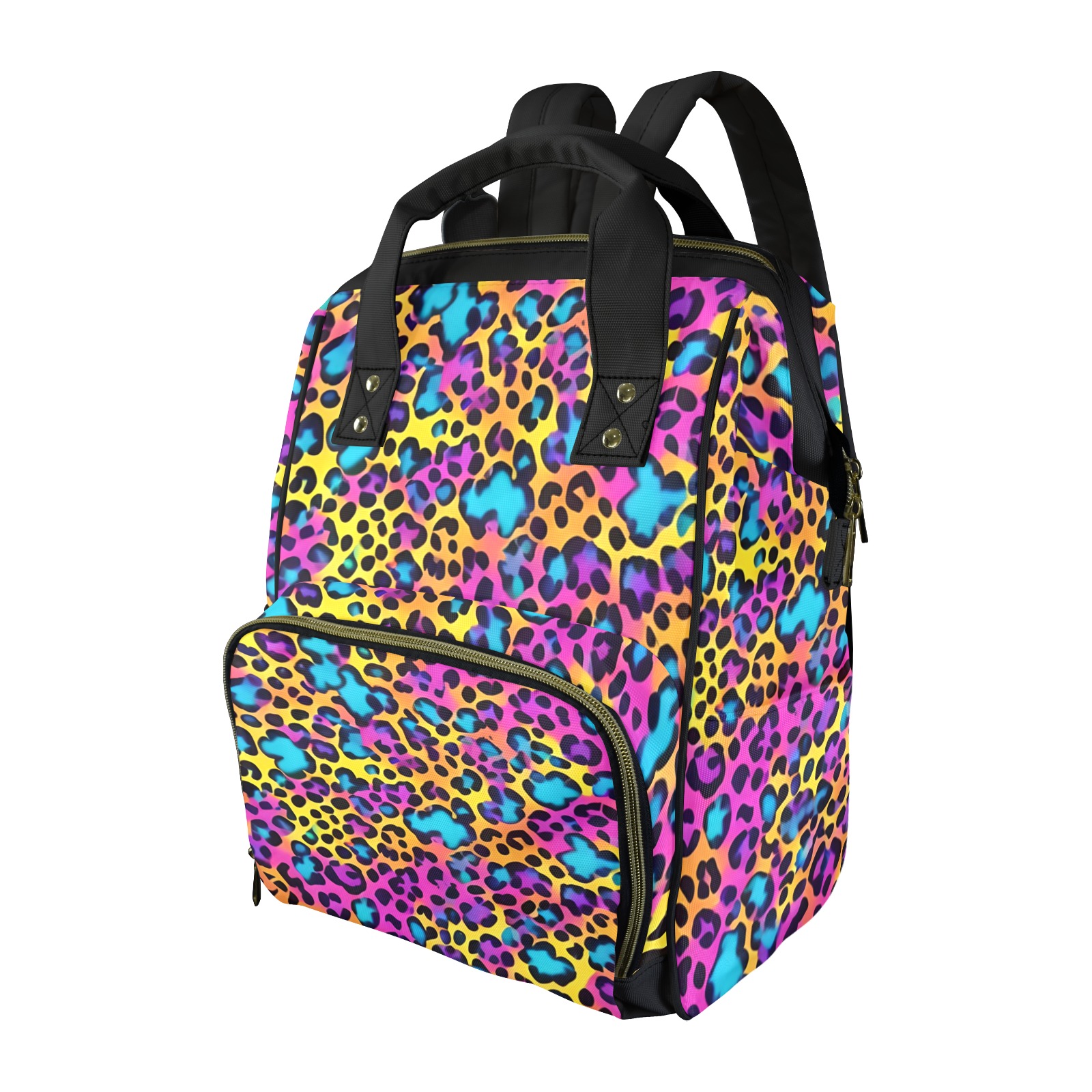 Rainbow Leopard Print Multi-Function Diaper Bag-New (Model 1688) | ID: D7068666