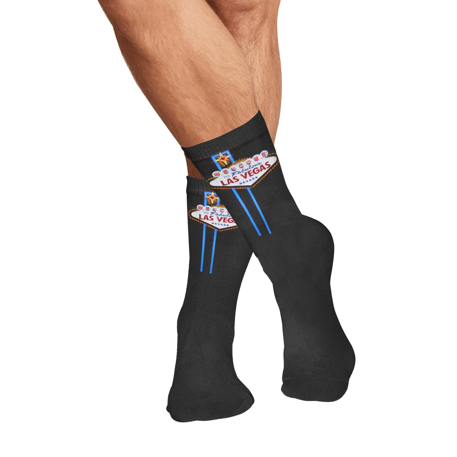 Las Vegas Welcome Sign Neon All Over Print Socks for Men | ID: D6079935