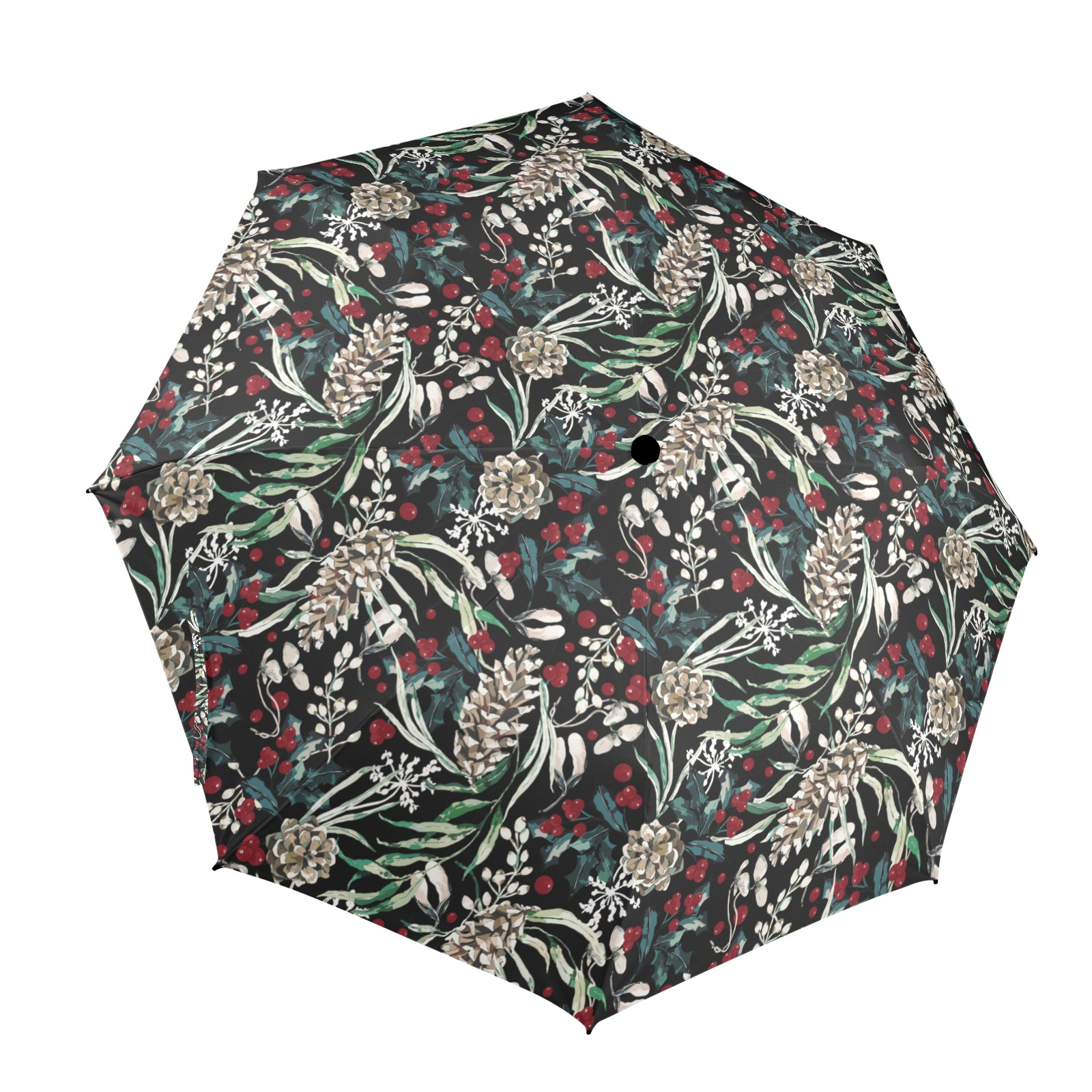 Dark winter fall forest A Semi-Automatic Foldable Umbrella (Model U12 ...
