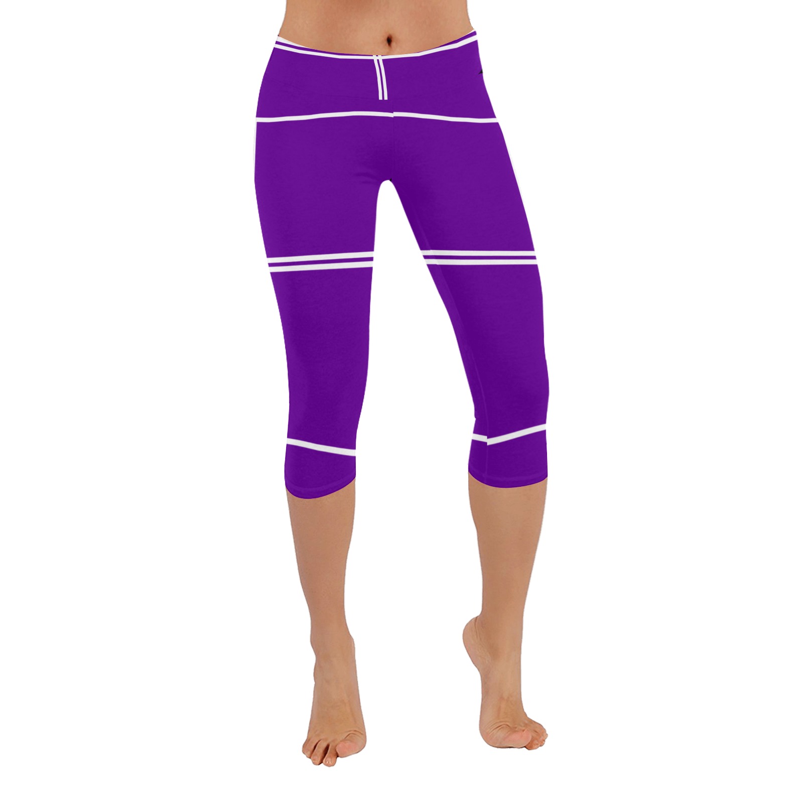 White Interlocking Squares funhouse purple Women's Low Rise Capri ...
