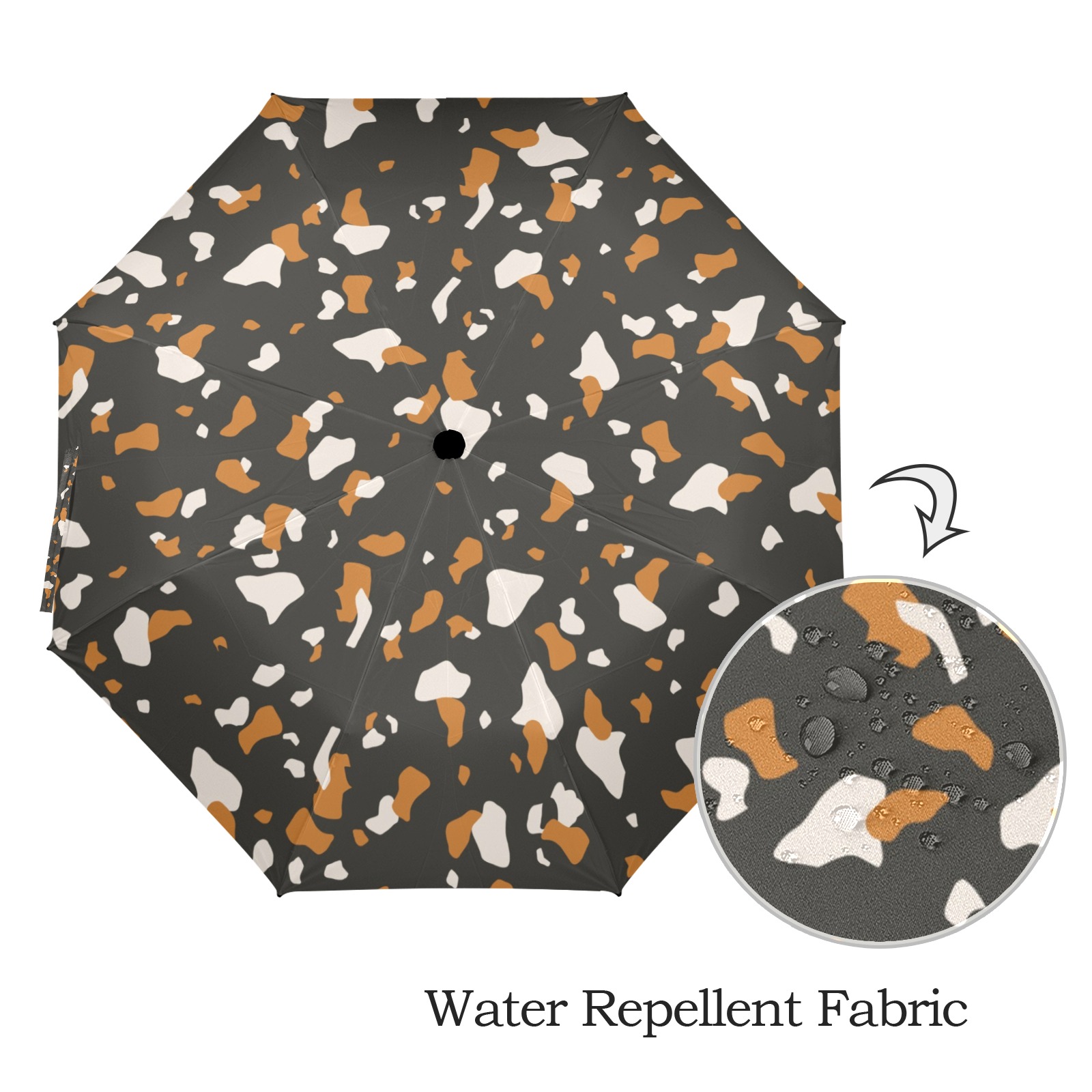 Dark modern terrazzo PDP Semi-Automatic Foldable Umbrella (Model U12 ...