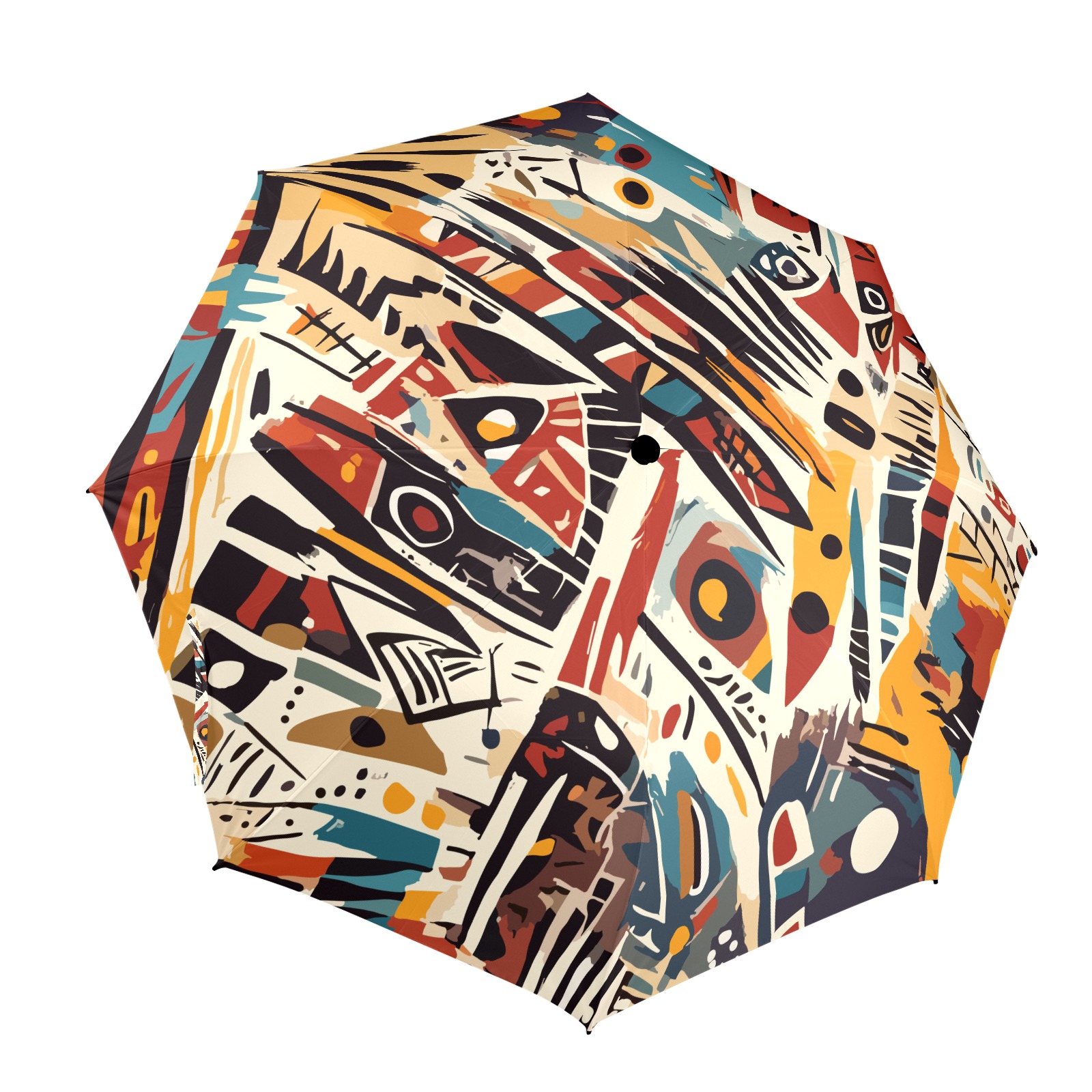 Colorful tribal abstract art. Semi-Automatic Foldable Umbrella (Model ...