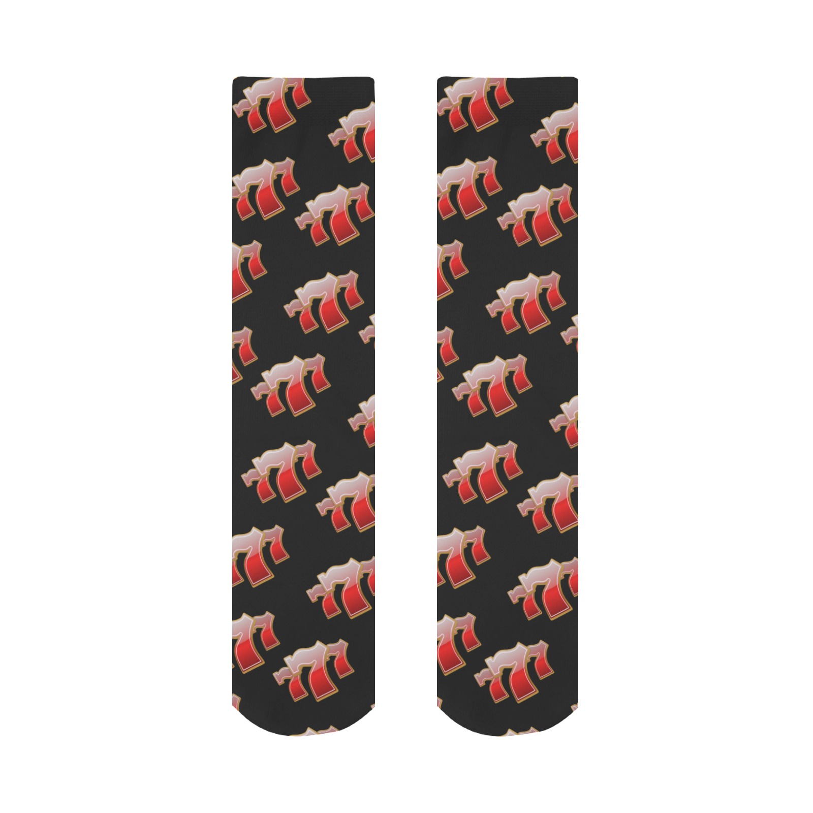 Lucky Sevens 777 on Black All Over Print Socks for Men | ID: D6079945