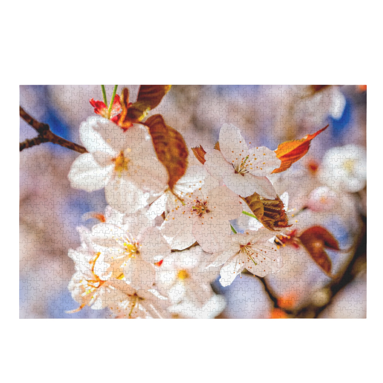 A bunch of chic Japanese sakura flowers in spring 1000-Piece Wooden ...