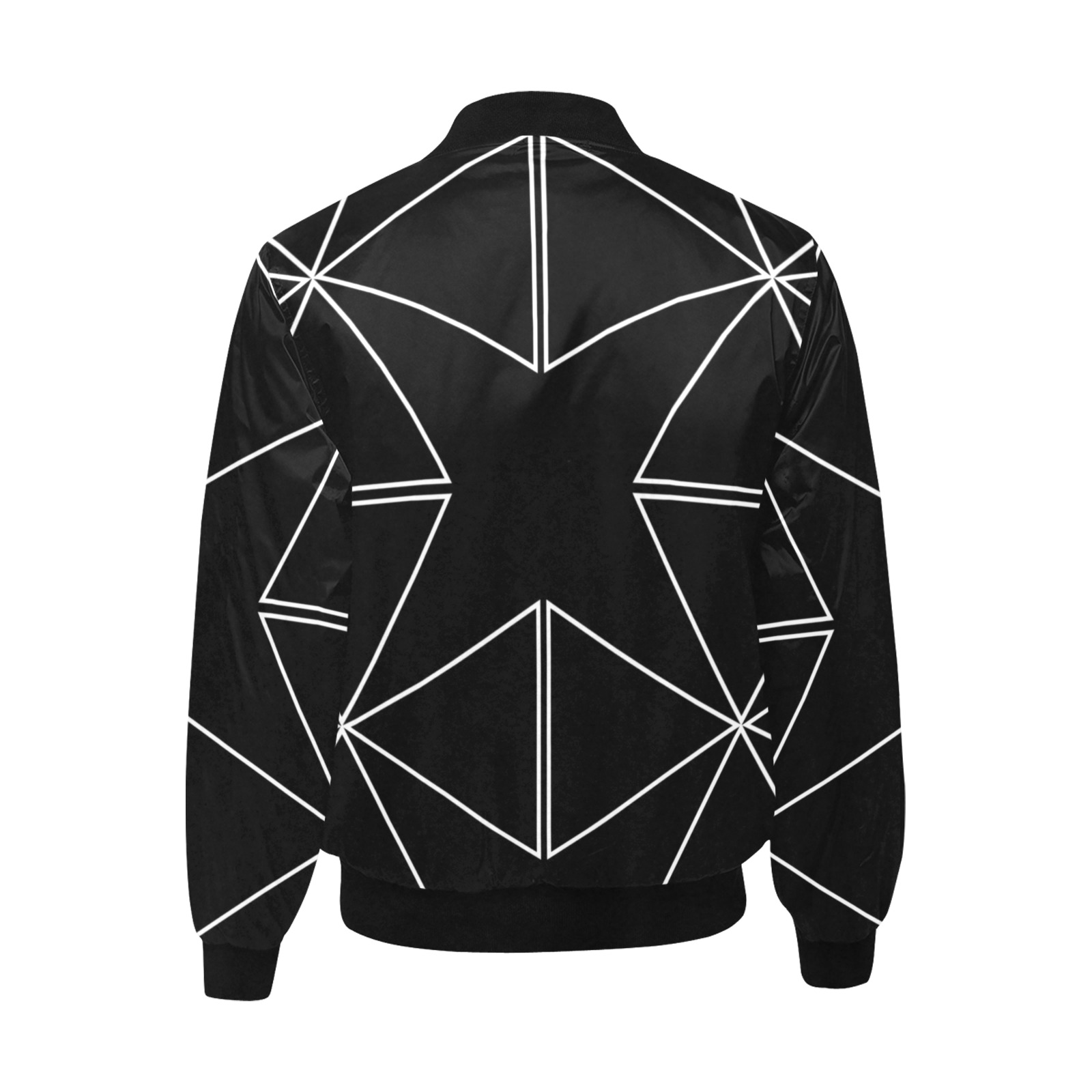 White Interlocking Triangles kaleidoscope black All Over Print Quilted ...