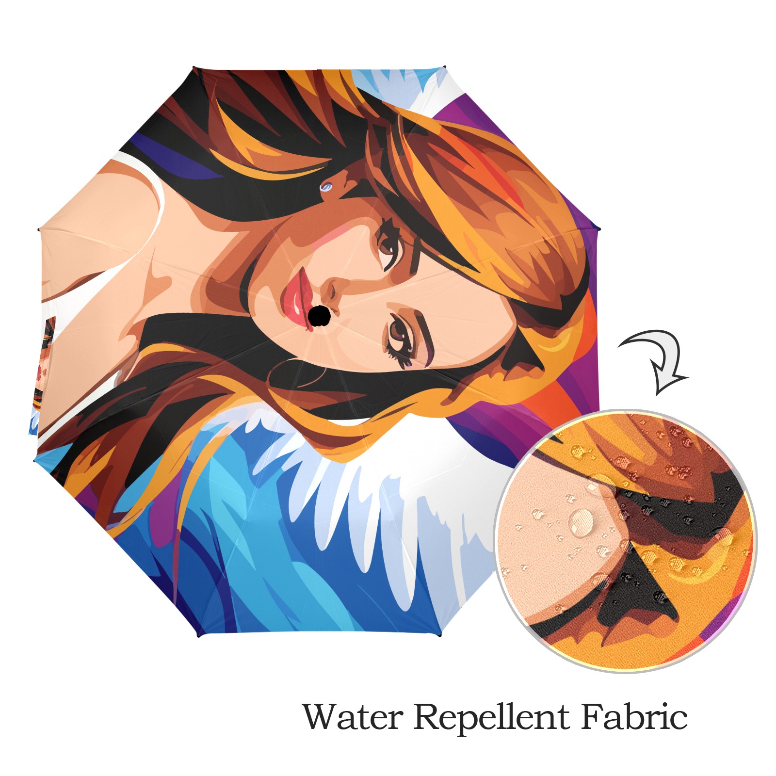 Beautiful guardian angel. Female character art. Semi-Automatic Foldable ...