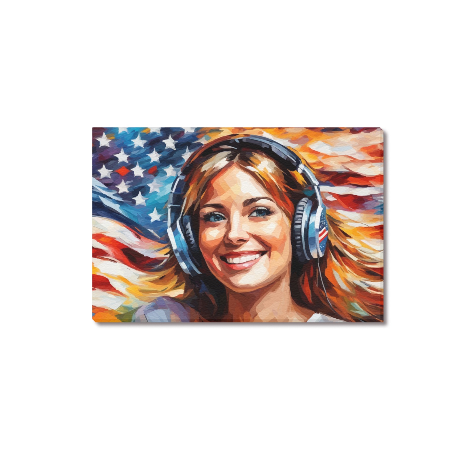 USA Flag Happy Mysic Lover Beauty Patriotic Art Upgraded Canvas Print ...
