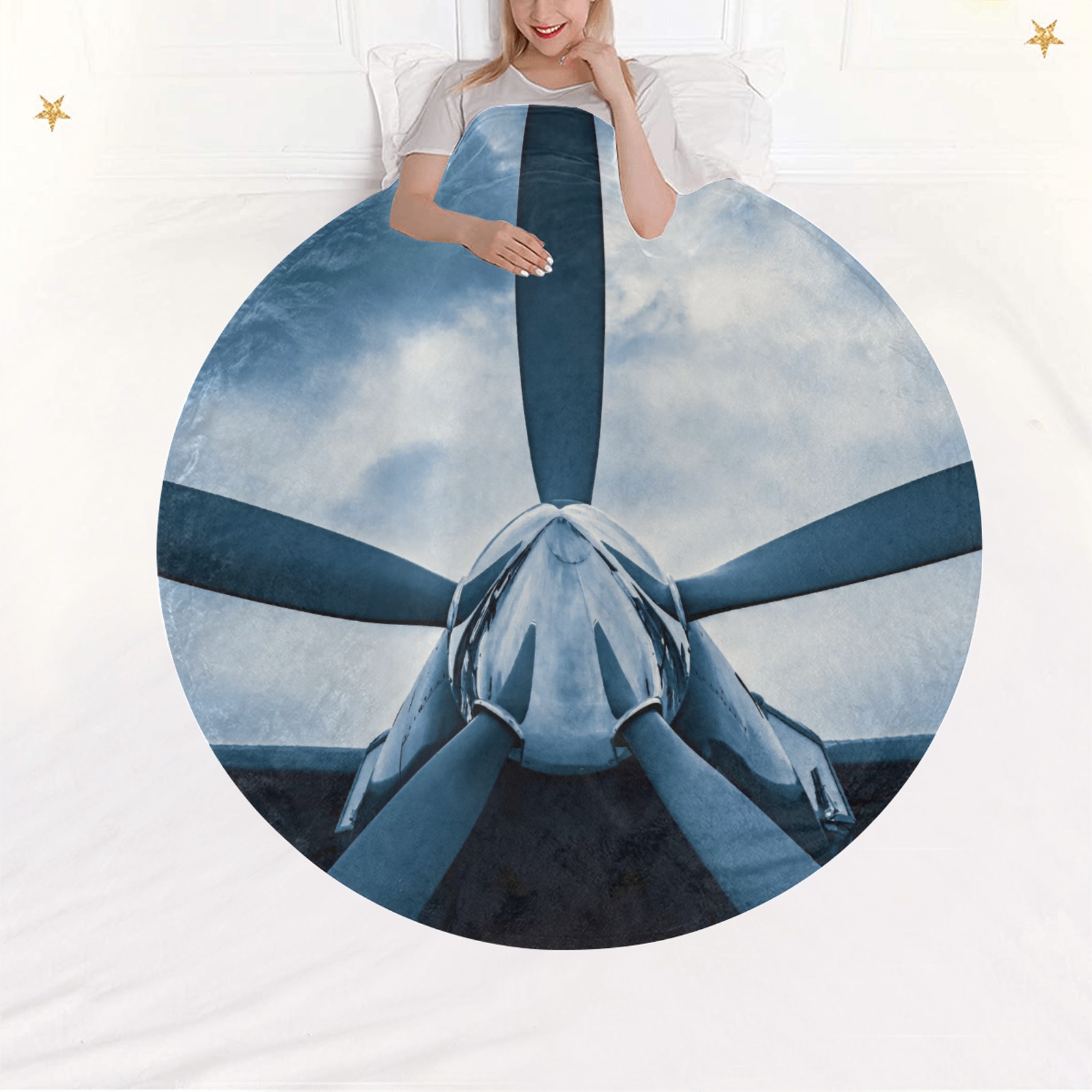 Vintage Aircraft Propeller Clear Prop Adventure Circular Ultra-Soft ...