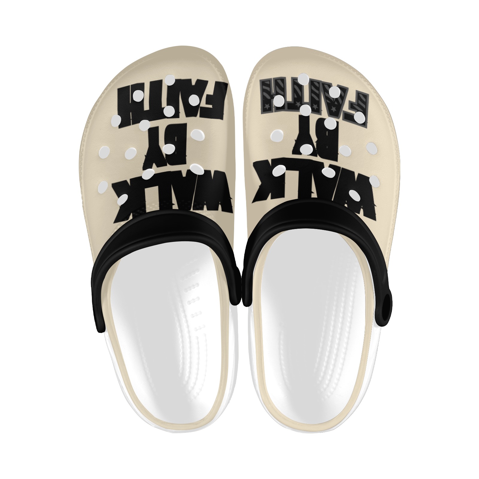Walk by faith slides Custom Print Foam Clogs for Adults | ID: D6962385