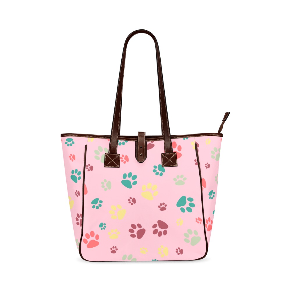 Dog paws Pink Classic Tote Bag (Model 1644) | ID: D6582595