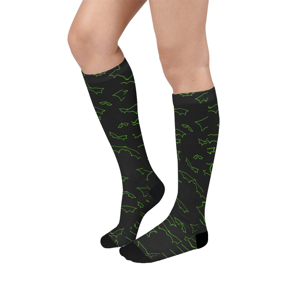 Neon Green Bats Over-The-Calf Socks | ID: D6113246