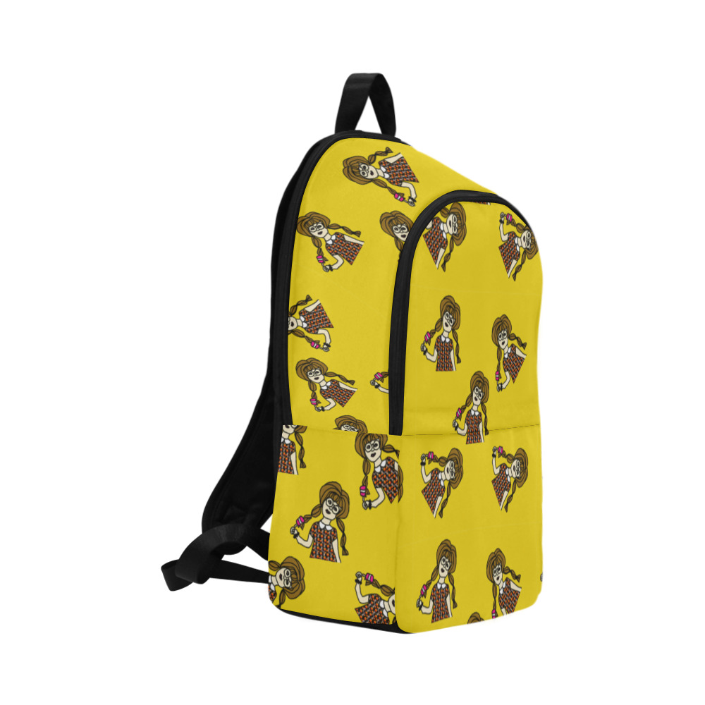 girl with popsicle yello Fabric Backpack for Adult (Model 1659) | ID ...