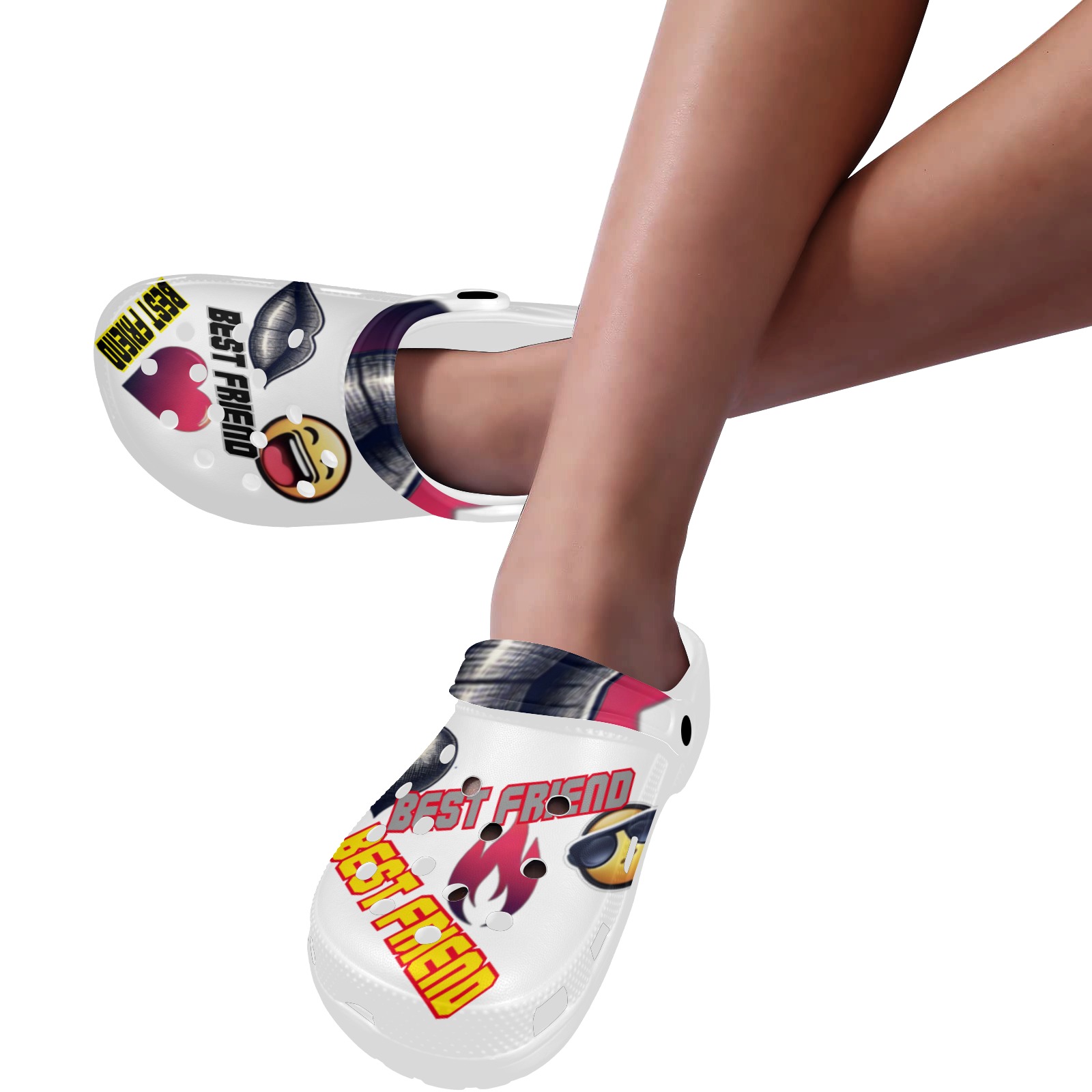 IMG_1635 Best Friend Emoji Clogs Custom Print Foam Clogs for Adults ...