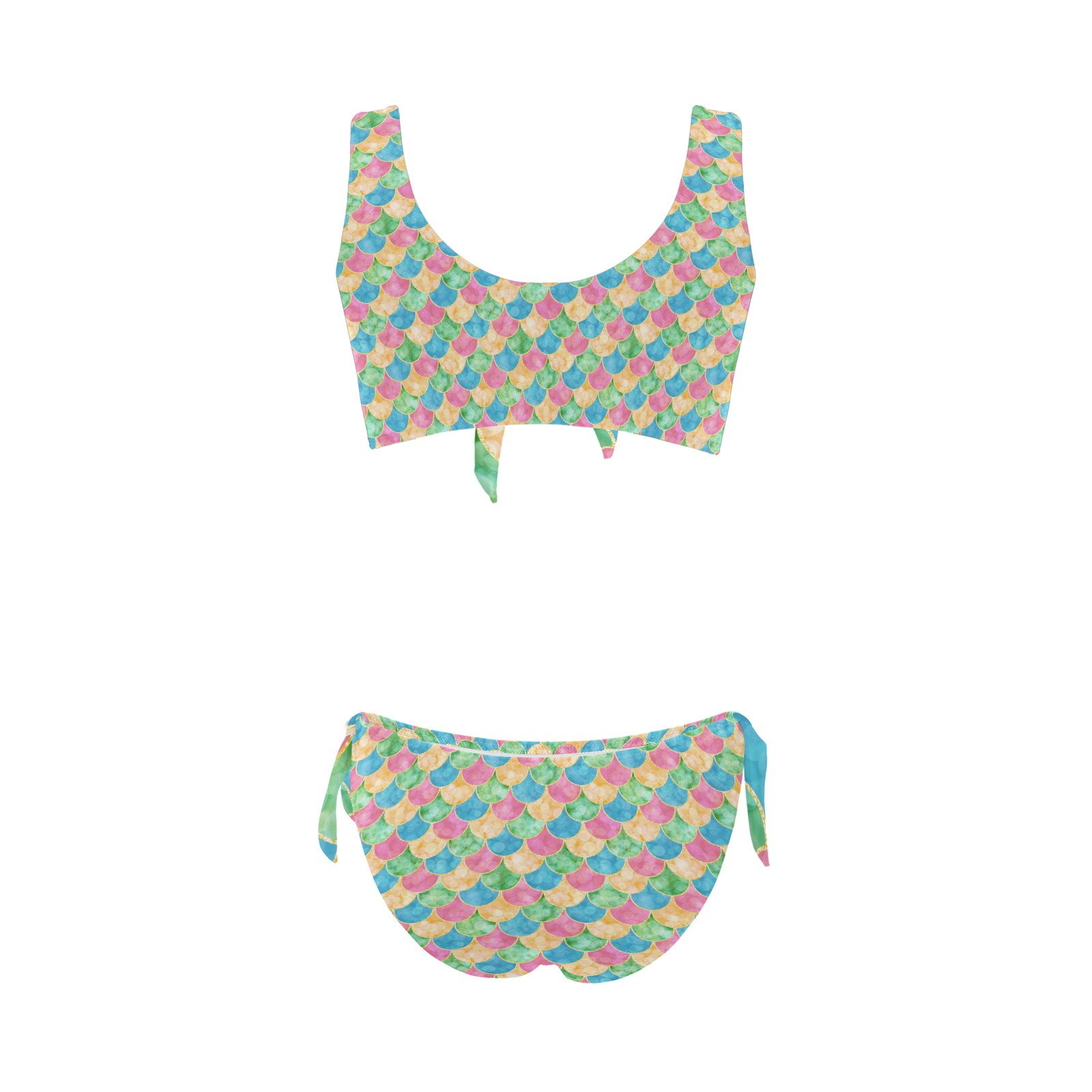 Mermaid scales Bow Tie Front Bikini Swimsuit (Model S38) | ID: D7315818